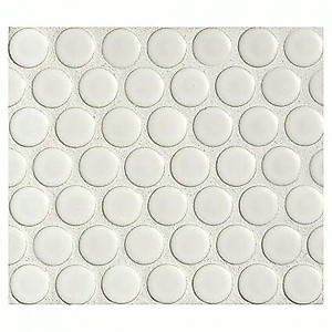 Penny Round Tile Arctic White Porcelain Mosaic Matte Look Wall and Floor Tile (Box of 10 Sheets) for Kitchen Backsplash, Bathroom Floor, Accent Wall