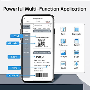 PUQU AQ20 Label Maker, 2 Inch Logo Label Printer, Mini Portable Bluetooth Thermal Labeler, DIY Sticker Machine for Small Business, Barcode, Office, Name, Jewelry, Compatible with iOS Android, Phone