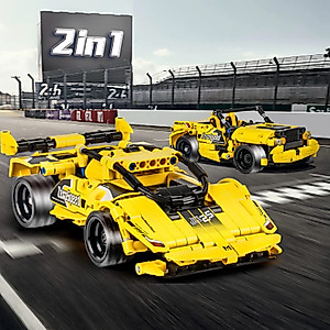 PREPOP Race Car Building Toys for 6-10 8-12 Year Old Boys - Christmas Birthday Gifts for Kids, 2in1 STEM Remote Control Building Kit for Age 6 7 8 9 10 11 12+