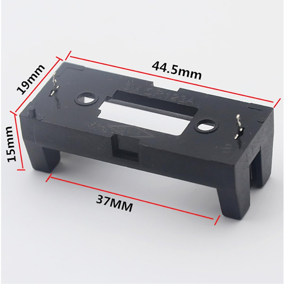 LAPXSNZD 10Pcs Black Battery Holder Case Box Clip for CR123 CR123A Lithium Battery