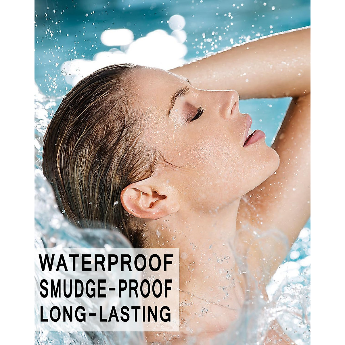 Naseny Waterproof Pink Mascara Volume And Length,5D Silk Fiber Mascara Clear Eyebrow Gel Keep Brows Stay In Place All Day,Brow Freeze Goes a Long Way Creat Full Voluminous Eye Makeup Looking