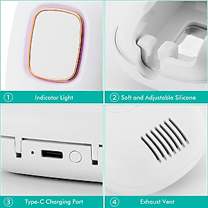 MIKICARE Mini Toothbrush Cover T3 – 3 in 1 Function with Magnetic Sticker, Personal Toothbrush Case for Household & Travel (White)