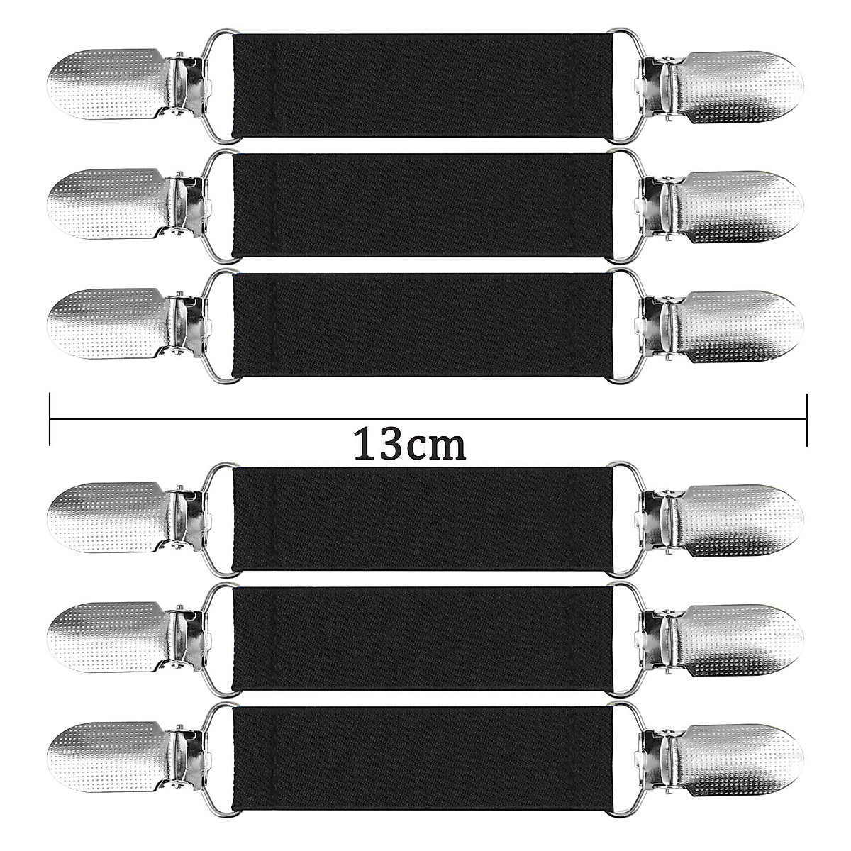 Ruisita 6 Pieces Fashion Fit Dress Clips Stainless Steel Elastic Clip Garments Glove Clips