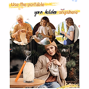 Coopay Wrist Yarn Holder with Wrist Strap, Portable Yarn Ball Holder Yarn Spinner for Crocheting and Knitting, Yarn Storage Holder for On-The-Go Knitting Prevents Yarn Tangles