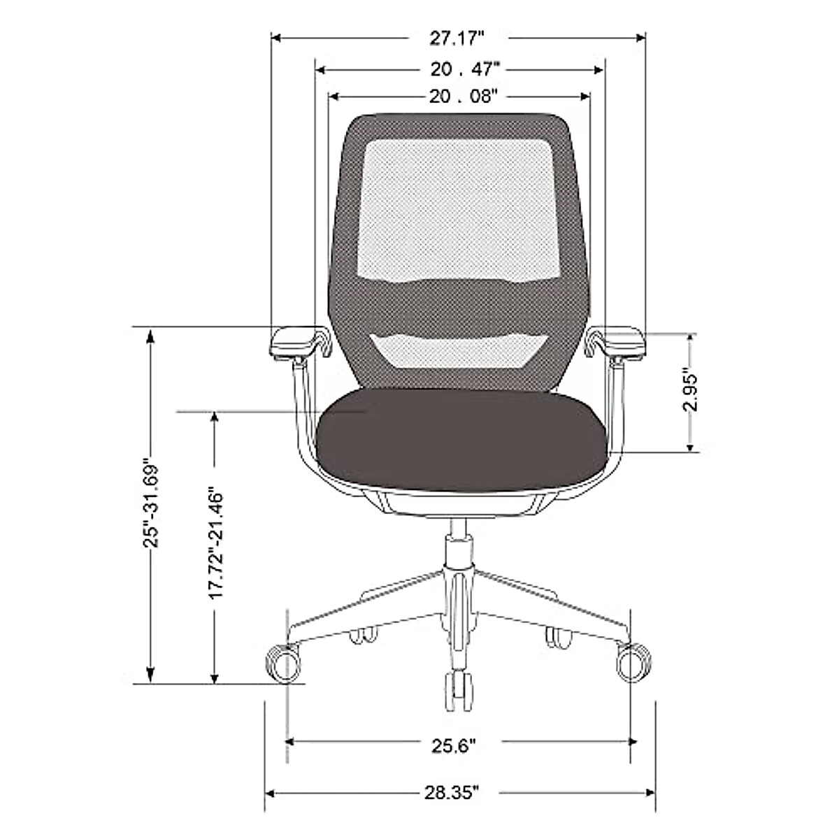 WorkPro® Sentrix Ergonomic Mesh/Fabric Mid-Back Manager's Chair, 3D Arms, Black