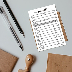 2 Packs 50-Set Receipt Pad, Carbon Duplicate Copy Sales Receipt Form, Invoice Booklet for Stores, Warehouses, Offices, and Restaurants, 3.4x5.5 Handheld, 2-Part Carbonless-White/Yellow.