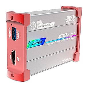 Mirabox Dual HDMI Capture Card for Streaming 2 in 2 Out,Support Dual 4K@30Hz Input,4K@30Hz Passthrough,USB3.0 1080P Capture for OBS Camera DSLR Live Streaming