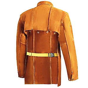 ONETIAN Leather Welding Jacket, Cape Sleeves with Bib Apron - High Heat and Flame Resistance for Ultimate Work Protection