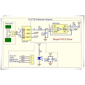 HiLetgo ACS758 ACS758LCB-050B-PFF-T 50A Linear Current Sensor ACS758LCB Current Module 120 kHz Bandwidth 3-5.5V