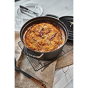 STAUB Cast Iron Dutch Oven 7-qt Round Cocotte, Made in France, Serves 7-8, Black Matte