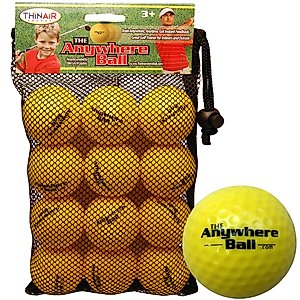 Nature Bound The Anywhere Ball for Golf, Yellow, 12 Pack in Mesh Bag, Designed for Skills Practice and Driving Skills