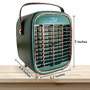 Little Big Chill Portable Personal Air Conditioner Fan,Rechargeable Cordless Mini Air Cooler/Humidifier Designed for Home,Office,Bedroom and Car.Ideal for Camping,Tailgating,The Beach,Green