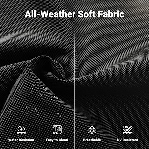 ovios 6 Pieces Patio Furniture Set with 42 inches Fire Pit Table, Outdoor Wicker Rattan Sofa Sets with Comfy Cushions, All Weather High Back Couch Conversation Set, Black