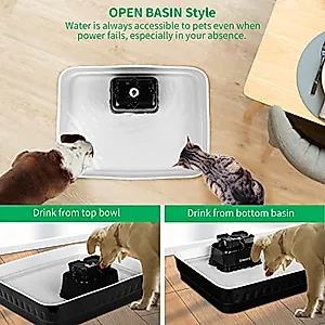 Large Dog Water Fountain, 230oz/1.8Gal Ceramic Pet Water Fountain, Whisper Quiet, Super Wide Drinking Area, Healthier Than Other Water Dispensers for Dogs and Cats, Easy to Clean, Dishwasher Safe, 7L