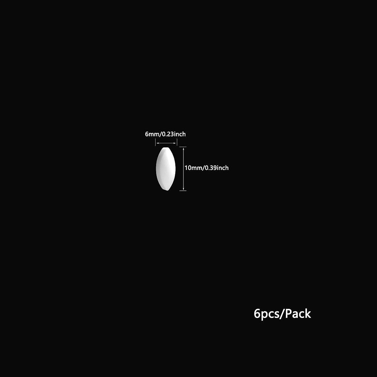 LABALPHA 6Pcs PTFE Magnetic Stirrer Mixer Stir Bar, Magnetic Stir Bar, Olive Shape, 10mm/0.39 inch Length