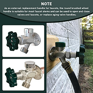 VIDABTE Outdoor Faucet Handle,Hose Bibb Round Wheel Handle for Danco 10006 10006P,Outdoor Water Spigot with Universal Design Adapter and Screws,Water Spigot Hose Bibb Round Wheel Replacement (2 Set)