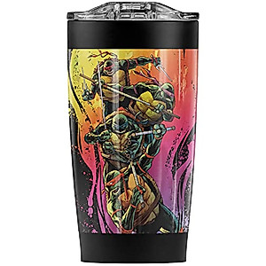 Logovision Teenage Mutant Ninja Turtles TMNT Gradient Group Splash Stainless Steel 20 oz Travel Tumbler, Vacuum Insulated & Double Wall with Leakproof Sliding Lid
