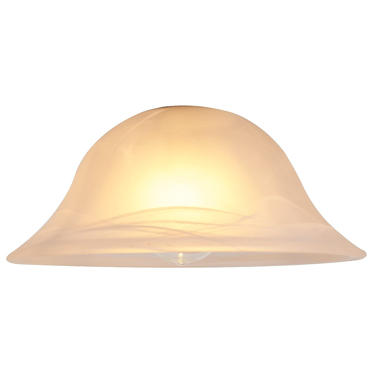 SHENGQINGTOP 12"D Alabaster Glass Domed Shade with 1.65" Opening, Pendant Light Cover, Lighting Fixture Replacement