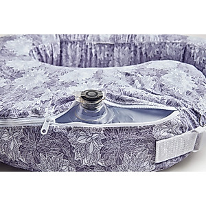 My Brest Friend Inflatable Travel Nursing Pillow For Breastfeeding, Bottlefeeding & Posture Support with Slipcover, Flowers