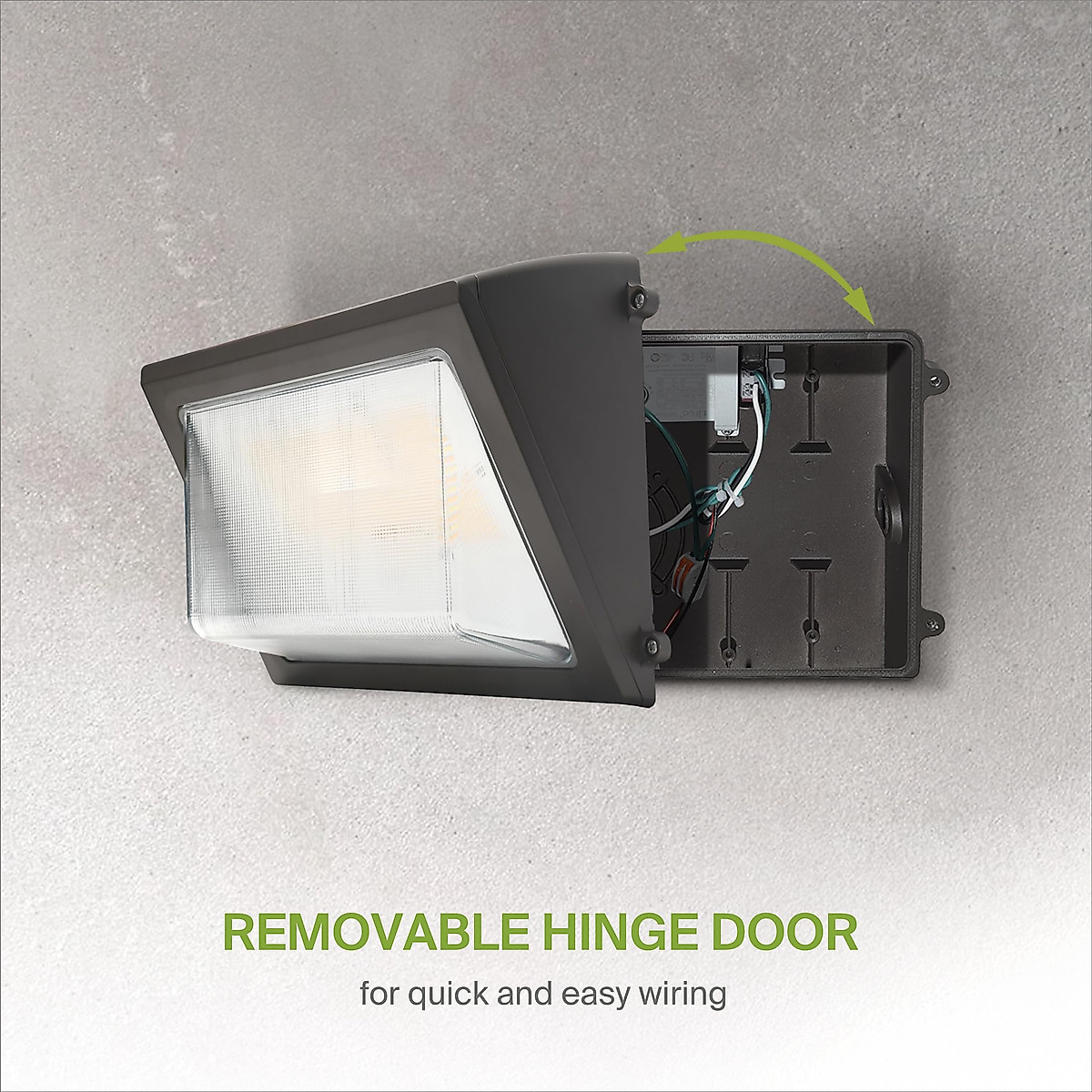 ASD 80W LED Wall Pack Light with Dusk to Dawn Photocell, 5000K 11973LM 120-277V, Dimmable Commercial LED Wallpack Security Lights, Outdoor Wall Light for Building, Parking Lot, UL DLC Premium, Bronze