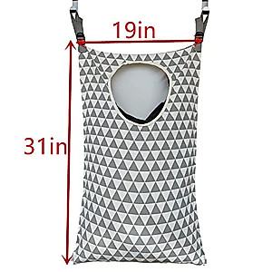 HDHYK Adjustable door hanging laundry basket-Hanging Laundry Hamper Bag with Free Door Hooks