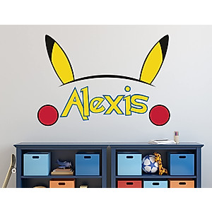 Kyle Cornhole Pika Custom Name Wall Decal Boys Kids Wall Sticker Poke Wall Decor Art Pe