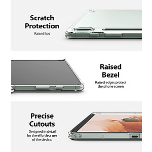 Ringke Fusion Designed for Galaxy Tab S7 FE Case 12.4-inch (2021), Transparent Hard Back Shockproof Bumper Tablet Back Cover with Side S Pen Holder - Clear