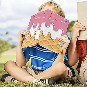 TODIYADDU Pink Ice Cream Book Sleeve Covers for Protect Simplicity Resilient Stretchable Book Covers No Glue Washable Suitable for Novels, Bibles, Documents