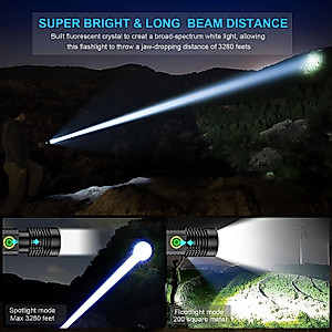 Flashlights High Lumens Rechargeable(Battery Included), 20000 Lumens Super Bright Powerful Small Magnetic Flashlight, 6 Mode, Zoomable, Waterproof, Handheld Flashlight for Camping Hiking 2 Pack