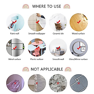 Cartoon Animals Height Growth Chart Wall Sticker Boho Style Peel and Stick Removable Wall Decals Children Kindergarten Nursery Bedroom Door Decoration (Beige & Grey)