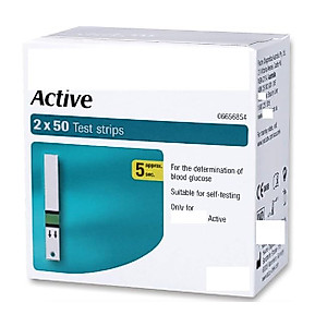 Active glucometer Test Strips, 100 (50x2)