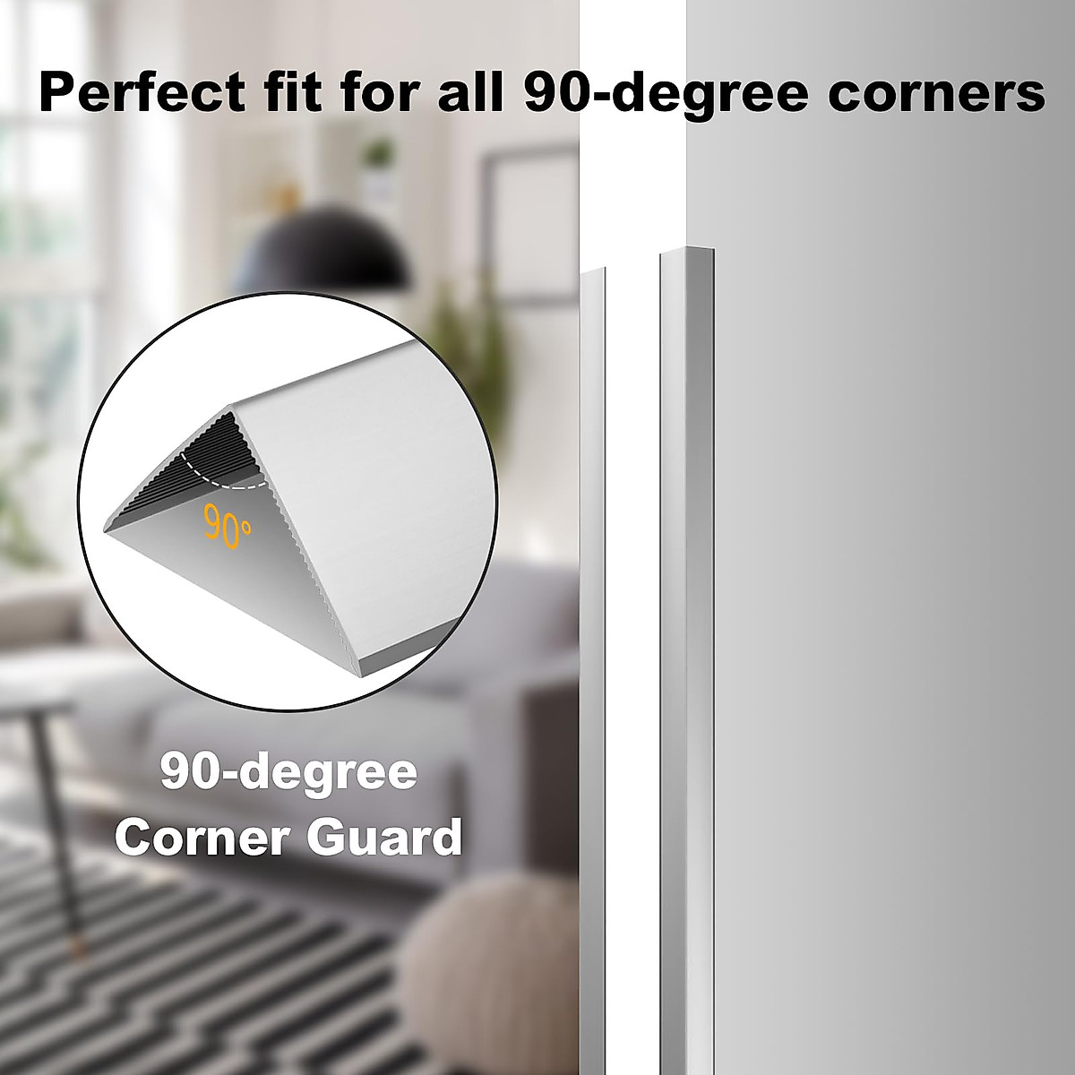 Aluminium Alloy Metal Corner Guards 12Pcs Wall Corner Protector 2" x 2" x 48" Wall Corner Protection Decoration Pack of 12 Corner Guards 20 Ga/1 mm Thickness