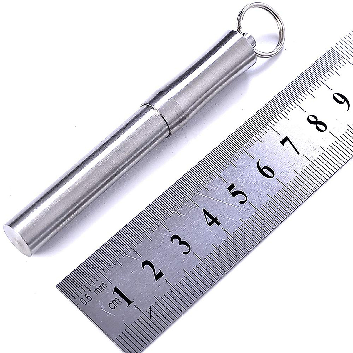 ShineIn Stainless Steel Pocket Toothpick Holder,Portable Waterproof Toothpick Dispenser with Key Ring for Purse Outdoor Travel Daily Life