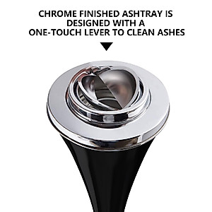 Floor Standing Ashtray with Lid 24 Inches High Standing Ashtray Outdoor Windproof Cigar Butt Ashtray Detachable Ashtray Stand Easy to Clean Tall Ashtray Stable Ashtray for Outdoor or Indoor Use Black