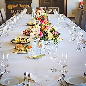 TANIASH 6 Pack White Tablecloths for Tectangle Tables 60 x 84 Inch,Wrinkle Resistant Polyester Table Cloth for 4 Foot Table,Great for Wedding Banquet Restaurant/Parties/Baby Shower