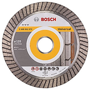 Bosch 2608602672 Diamond Cutting Disc Best for Universal Turbo, 125mm Ø, 22.23mm x 2.2mm x 12mm