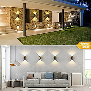 Shinbeam Outdoor Wall Lights,Up and Down LED Porch Lights,Waterproof 10W 3000K Wall Mount Light, Outdoor Wall Lamp Suitable for Garden & Patio Lights(2 Packs)