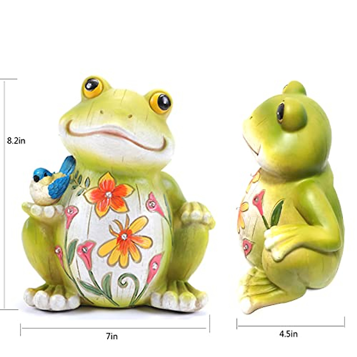 IVCOOLE Garden Outdoor Statues,Frog Statues Funny Home Decor, Garden Sculptures & Statues Solar Lamp,Garden Decorations for Patio,Yard,Lawn, Porch, Ornament