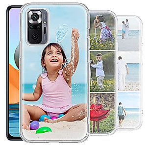 Eouine Custom Phone Case for Xiaomi Redmi Note 10 Pro 4G (6.67") - Personalized Picture Phone Cases Transparent Customizable Funda Customize Photo Text Design Cover - Customized Own Phone Case