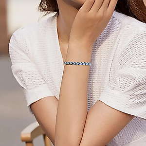 JENDEAR SHINE Rope Bracelet for Women, Hand Braided Rope Gradient Color Adjustable, Casual Party Couple Friendship Birthday Gift