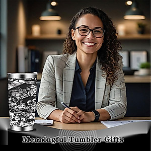 FOCIUZTA 20oz Tumbler with lid, Insulated Cup, Travel Coffee Mug, Ideal for Easter, Gaming Enthusiast, Mother’s Day, Birthday Gifts, Punk Rock Skull Design