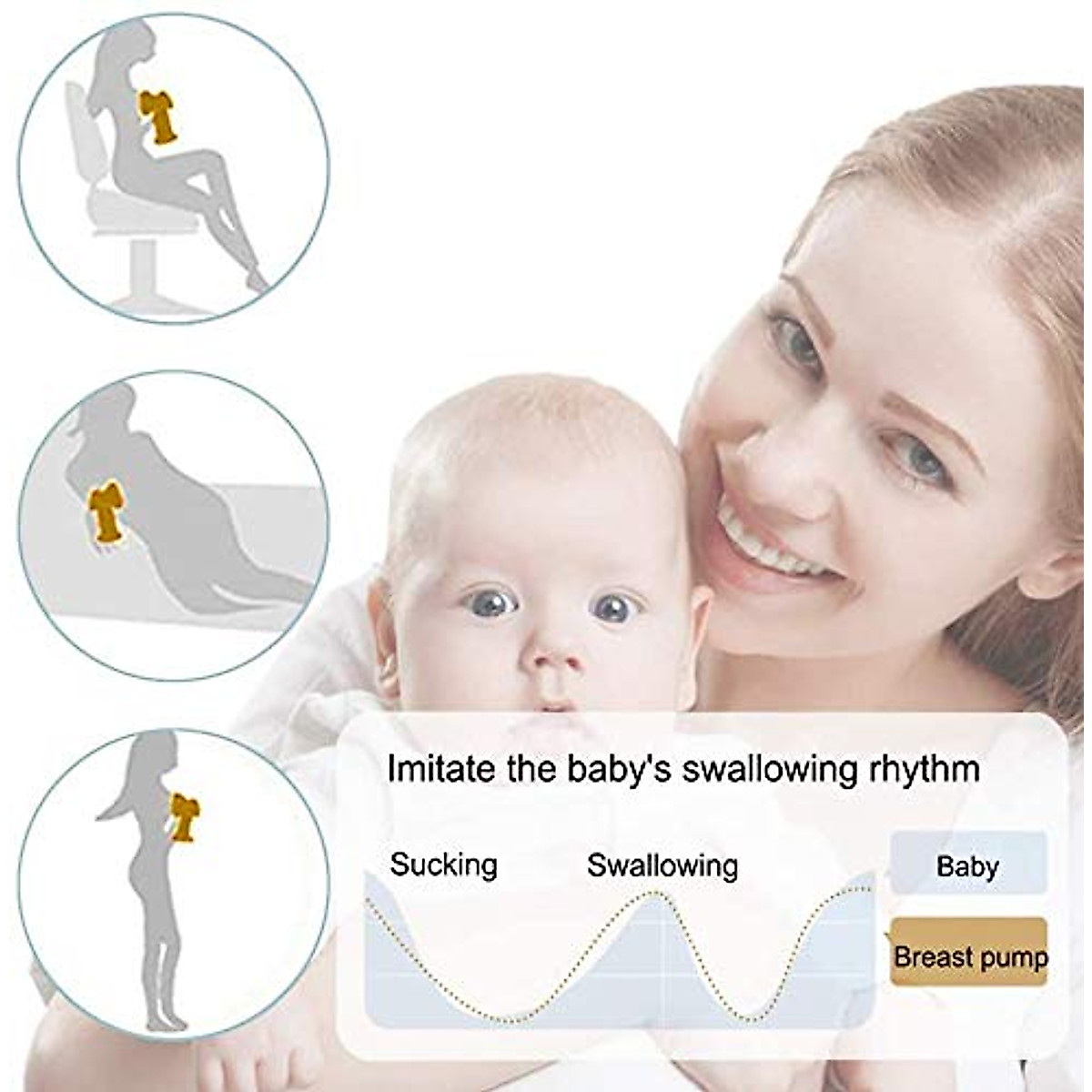 Electric Breast Pump Rechargeable Double Pumps Portable Powered Breast Pump Electric Breast Breastfeeding Pump