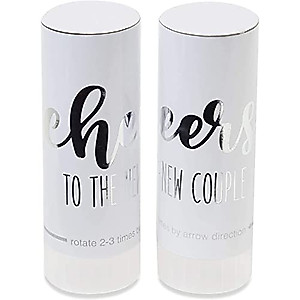 20 Pack Silver Foil Confetti Party Shakers for Wedding Reception, Engagement, Bulk Set (White, 1.5 x 4.3 In)
