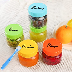 GoldArea 12 Pack Baby Food Containers, 8 oz Glass Storage Containers with Lids, Baby Feeding Supplies, Glass Snack Containers for Kids, Glass Baby Food Jars, 2 Pcs Baby Spoons Included
