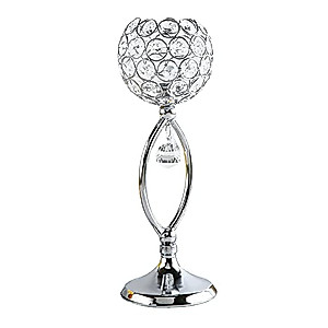 Baoblaze Crystal Candelabrum for Decorative Items, Candle Shelf for Party, Household Accessories, Durable, Silver