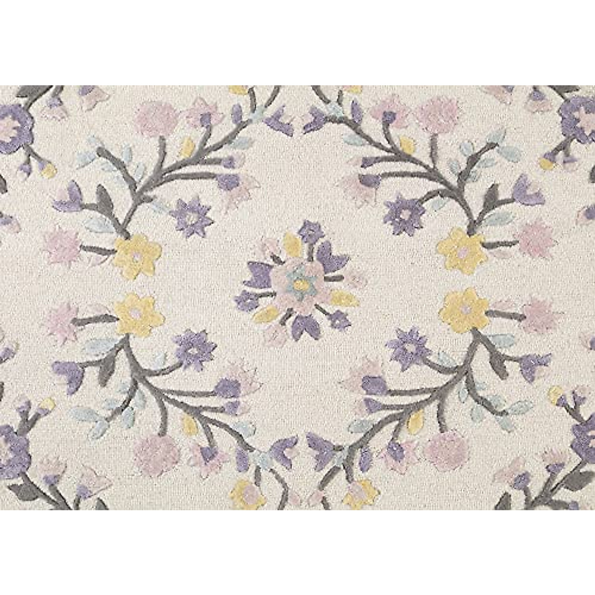 Delta Children Hand-Tufted Wool Blend Area Rug 5x8, Floral Garden