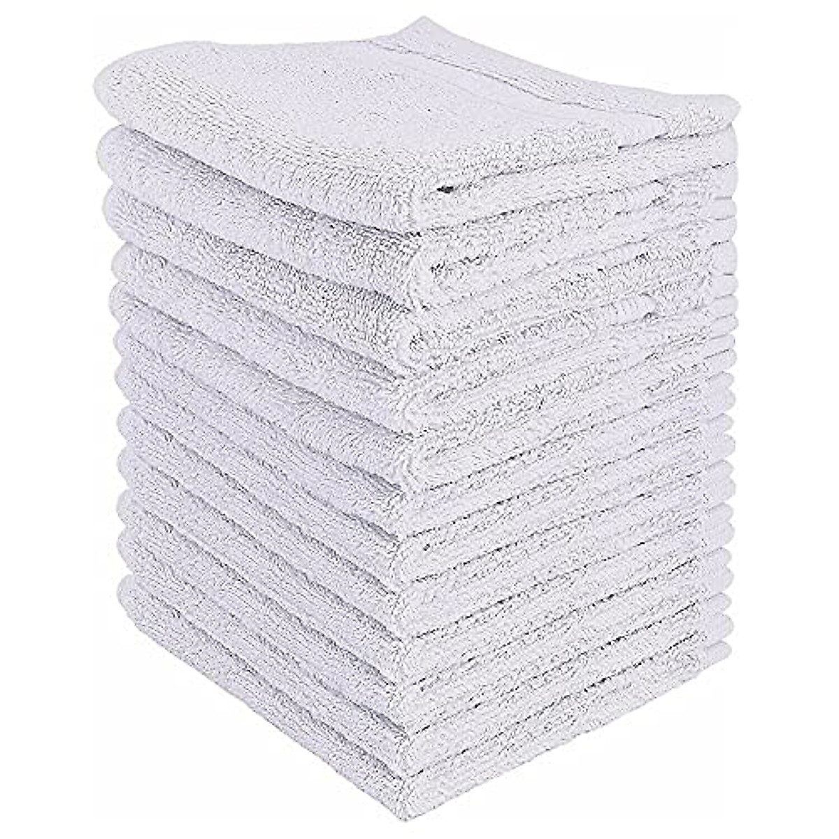 16 Pack Washcloth 100% Cotton, White 11 x 11 inches Premium Spa Quality, Super Soft and Absorbent for Gym, Pool, Spa, Salon and Home