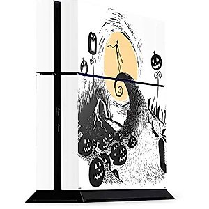 Skinit Decal Gaming Skin Compatible with PS4 Console - Officially Licensed Disney The Nightmare Before Christmas Jack on Spiral Hill Art Design