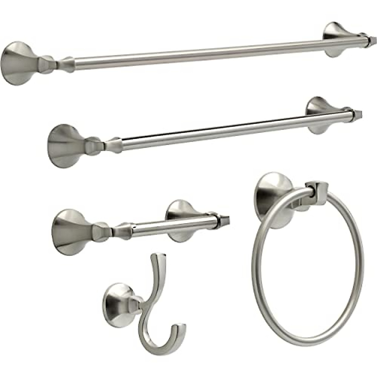 Delta Faucet Mandara Double Towel Hook, SpotShield Brushed Nickel , Bathroom Accessories, 76235-BN