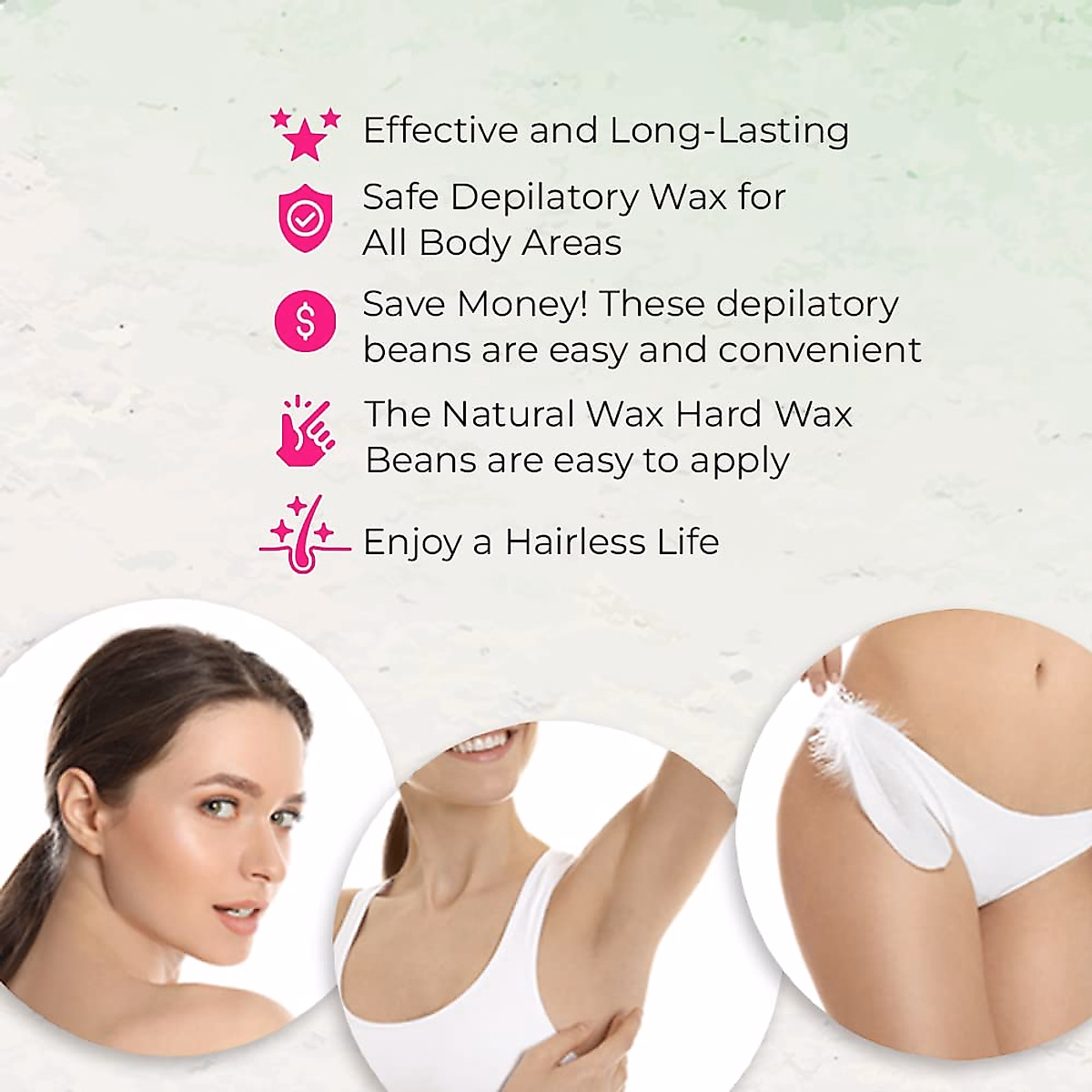 Natural Wax Hard Wax Beans - Professional Use 100% Organic - Hair Removal Wax Beads - Brazilian Waxing for All Body Parts - Large Refill Beads for Wax Warmer (32 oz)